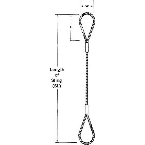 1/2" Single Leg Wire Rope Slings