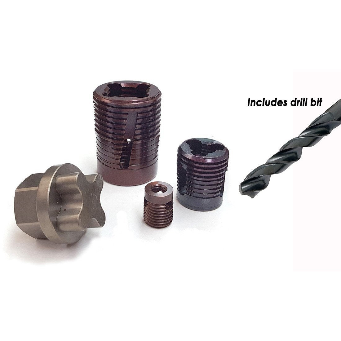Permanent Platen Thread Insert with Drill Bits (mm)